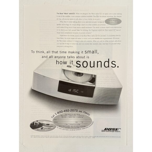 Art | Vintage 200 Bose Wave Radiocd Music System Advertisement Print Ad ...